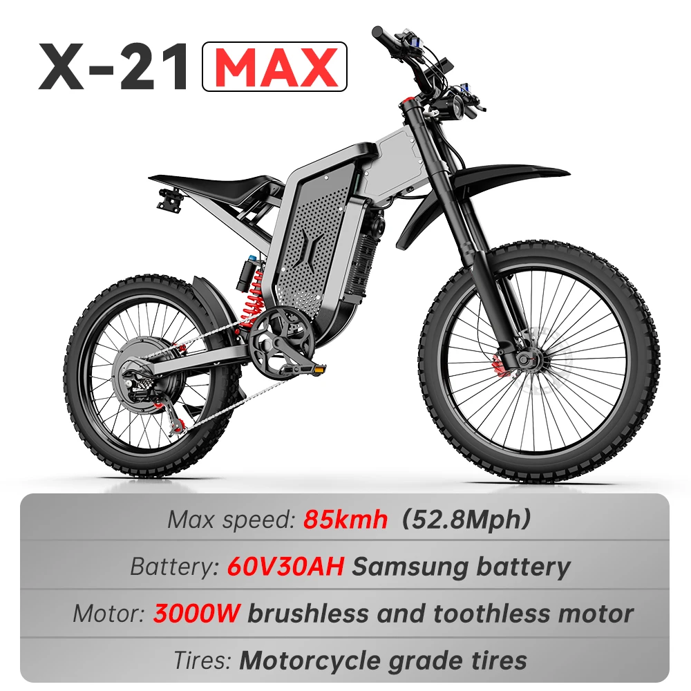 EKX X21 Max Electric Motorcycles 3000W Brushless Gearless Motors 60V30 ...